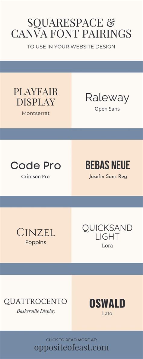 Font Pairings Between Canva Squarespace Font Pairing Graphic Design Fonts Girly Fonts
