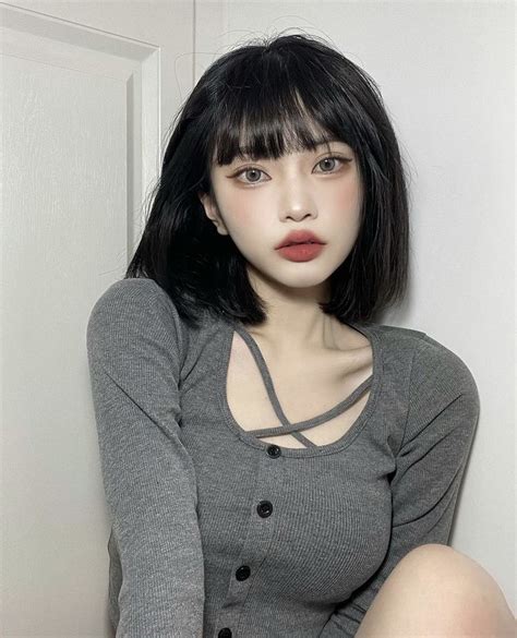 Lilililililico Ulzzang Girl Short Hair Styles Short Hair With Bangs