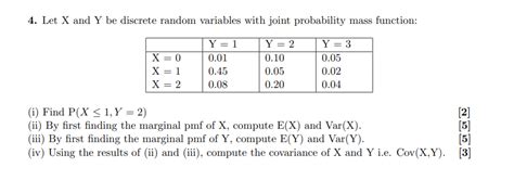 solved 4 let x and y be discrete random variables with