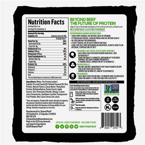 Plant Based Ground Beef 1 Lb Beyond Meat Vegan Black Market
