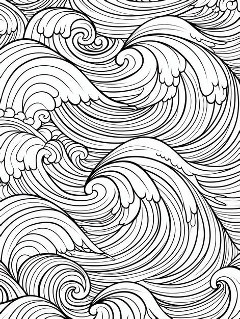 Premium Photo A Calming Ocean Waves Mandala With Flowing Lines