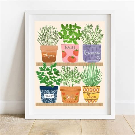 Herbs Painting Etsy