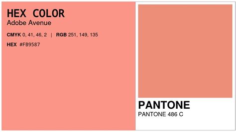Hex Fb9587 To Pms Code Pantone 486 C Conversion Chart Pms Solid Coated