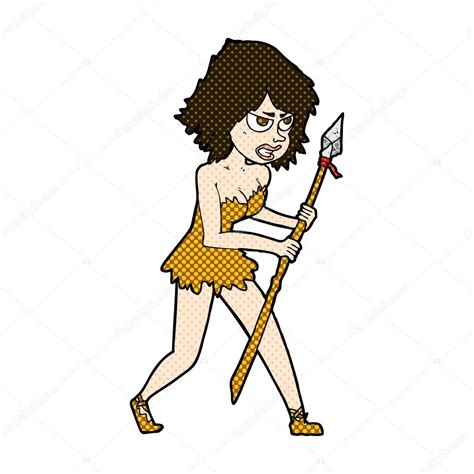 Comic Cartoon Cave Girl Stock Vector By ©lineartestpilot 73590553