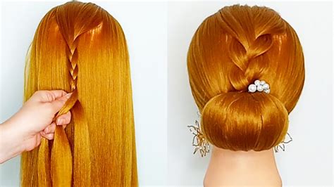 Simple And Easy Bridal Bun Tutorial Beautiful Bun Hairstyle Youtube