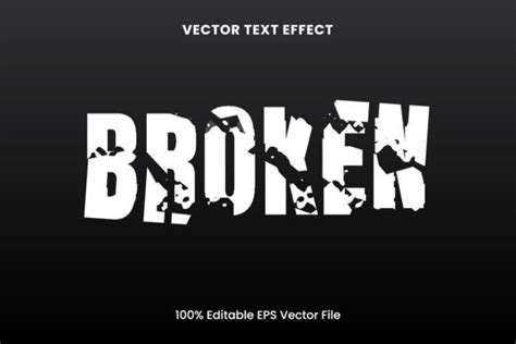 Broken Shattered Vector Text Effect Graphic By LimeCube Creative Fabrica