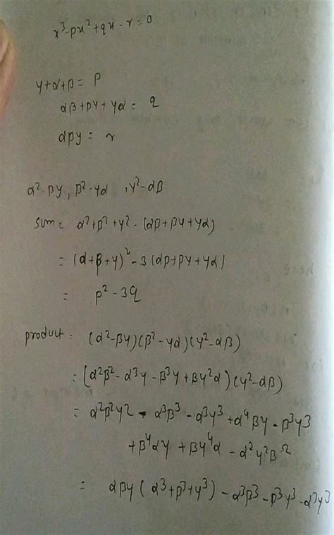 Let Alpha Beta Gamma Be Roots Of X 3 P X 2 Q