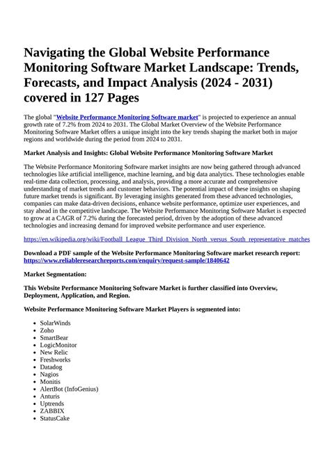 Reportprime Navigating The Global Website Performance Monitoring Software Market Landscape
