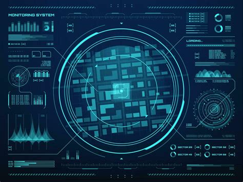 Hud Security Monitoring System Vector Background 23837078 Vector Art At