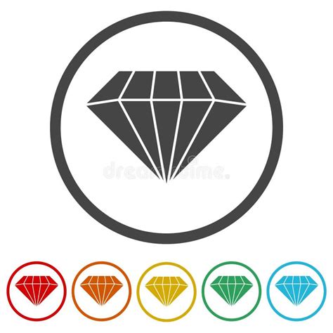 Diamond Simple Icon Set Icons In Color Circle Buttons Stock Vector