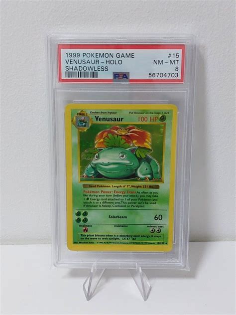 PSA 8 Shadowless Set 1999 Charizard Blastoise Venusaur Base Set