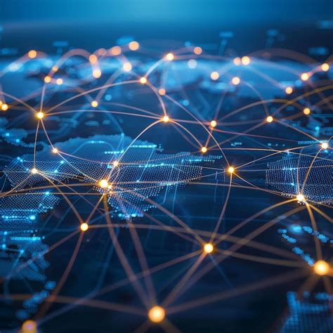 Digital Connectivity Spanning Across Continents Premium Ai Generated