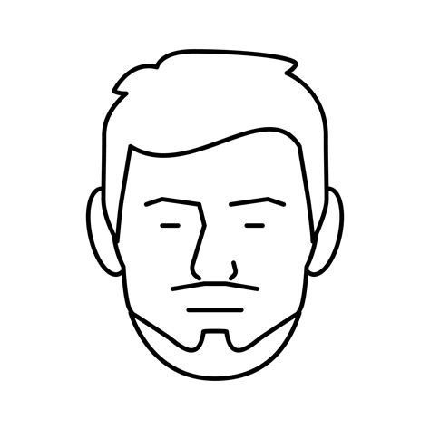 Balbo Beard Hair Style Line Icon Vector Illustration 19574006 Vector