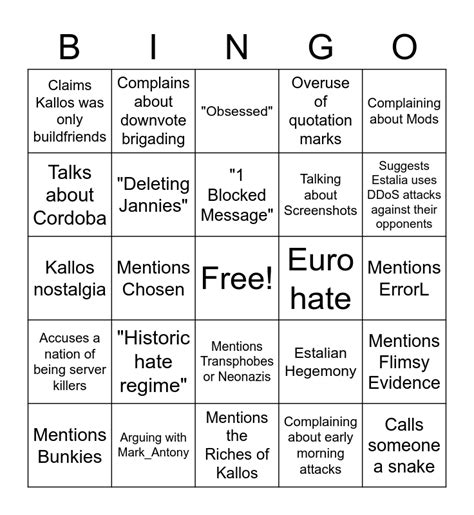 Unhinged Docker Posting BINGO Card