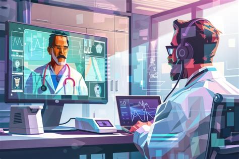 Telemedicine Consultation Illustration Created With Generative Ai