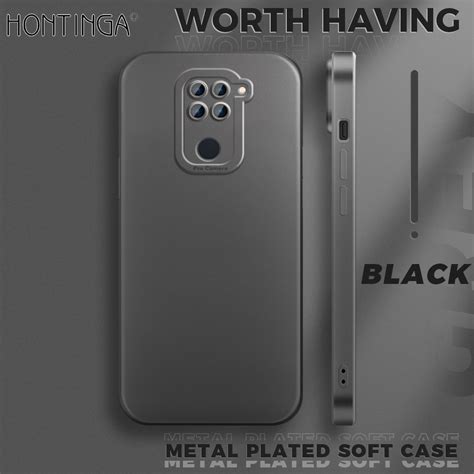 Hontinga For Redmi Note 9 Back Cover Luxury Frosted Plating Thin Soft