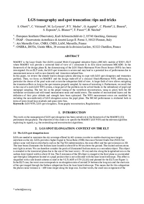 Pdf Lgs Tomography And Spot Truncation Tips And Tricks