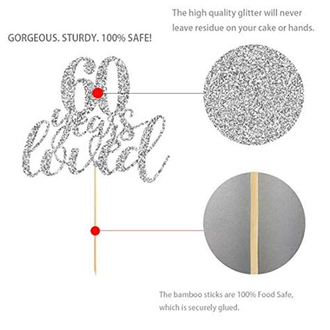 60 Silver Glitter Happy 60th Birthday Cake Magjuche