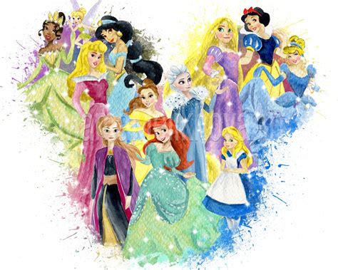 Princesses Mouse Head Magic Kingdom Watercolor Print Printable