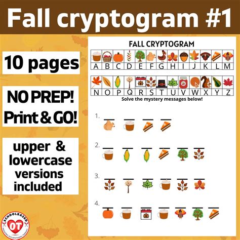 Fall Cryptograms Fun And Educational Worksheets