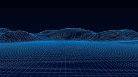 산의 추상 와이어프레임 지형 벡터 풍경 프리미엄 벡터