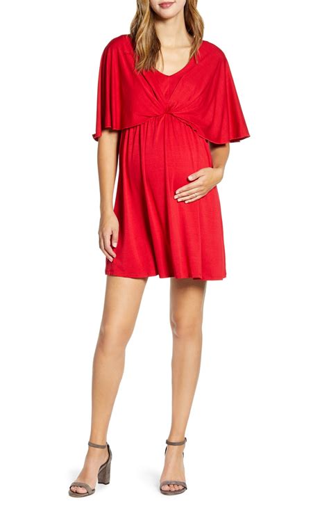 Maternal America Cape Sleeve Maternity Dress Editorialist