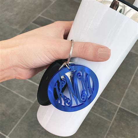 Acrylic Monogrammed Keychain Variety Of Colors Marleylilly
