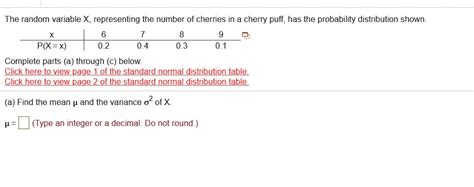 Solved The Random Variable X Representing The Number F Cherries In