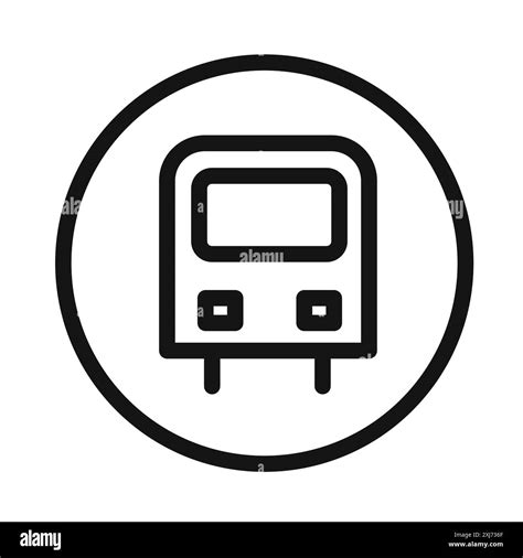 Bus Sign Icon Vector Line Logo Mark Or Symbol Set Collection Outline Style Stock Vector Image