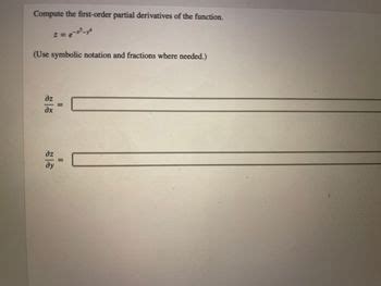 Answered Compute The First Order Partial Bartleby