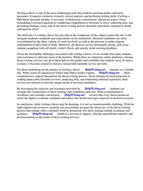 Summary Of Phd Thesis Pdf