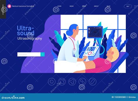 Medical Tests Blue Template Ultrosound Stock Vector Illustration Of