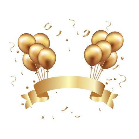 Diseño De Gran Apertura Con Globos De Cinta Y Tijeras De Oro Confeti