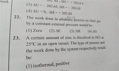The Work Done In Adiabatic Process On Ideal Gas By A Constant External Pr