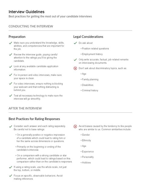 Printable Interview Guidelines Pdf