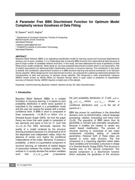 A Parameter Free Bbn Discriminant Function For Optimum Model Complexity