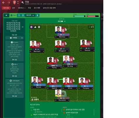 4231 아스날 리그최다득점 리그최소실점 둘다 잡은 전술 FM2022 전술자료실 에펨코리아