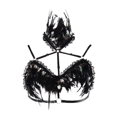 Latina Sexiest Bra Intimate Bdsm Harness Lingerie Feather Bra Le Jour