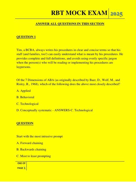 Rbt Mock Exam Question And Answers 2025 Rbt Mock Stuvia Us