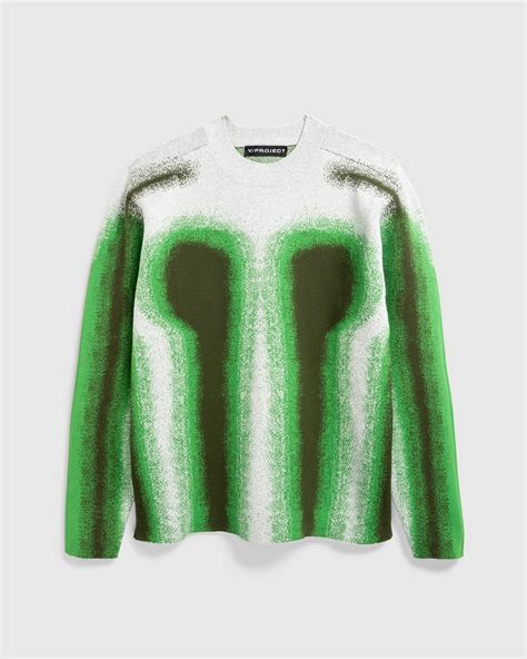 Yproject Gradient Knit Crewneck Sweater Green Highsnobiety Shop