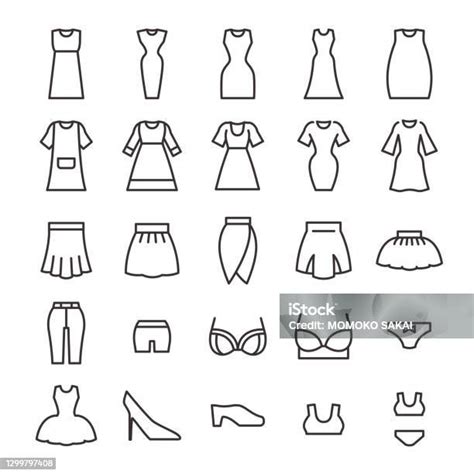 服裝 25 圖示集向量圖形及更多圖示圖片 圖示 成衣 衣服 女裝 Istock
