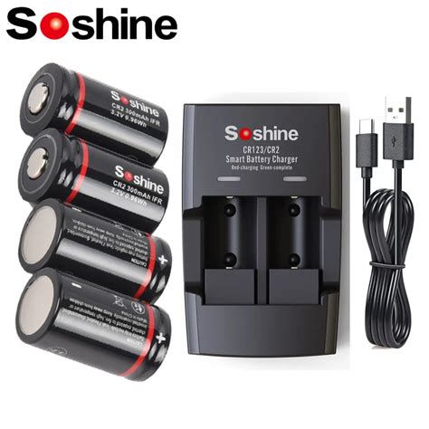 Soshine CR2 15266 300 мАч LiFePO4 аккумулятор | AliExpress