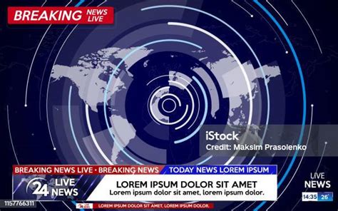 ニュース速報は青い背景に世界地図上でライブニュース速報の背景スクリーンセーバー ベクトルイラスト イラストレーションのベクターアート素材や