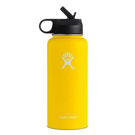 32 OZ Wide Mouth W Straw Lid Lemon Cute Water Bottles Reusable Water