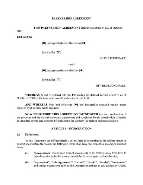 Partnership Agreement Amendment Templates Hunter Within Multiple