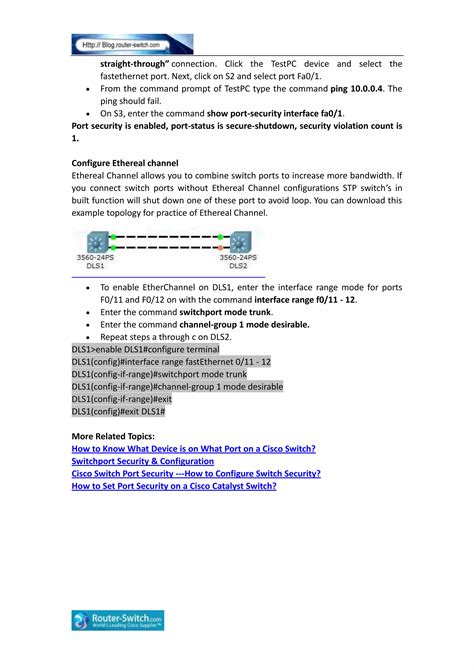 How To Configure Port Security In Cisco Switch Pdf