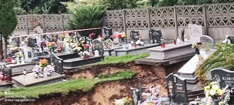 Trzebinia Na cmentarzu zapadła się ziemia Kilkadziesiąt grobów