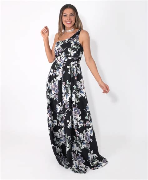 Bridesmaid Dresses One Shoulder Floral Maxi Dress Krisp