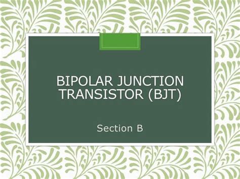 Bjt Input And Output Characteristics In Common Base Configuration Pptx